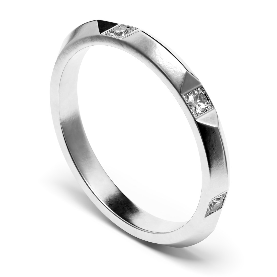 3D Band Ring with Diamonds - TurboSquid 1839890