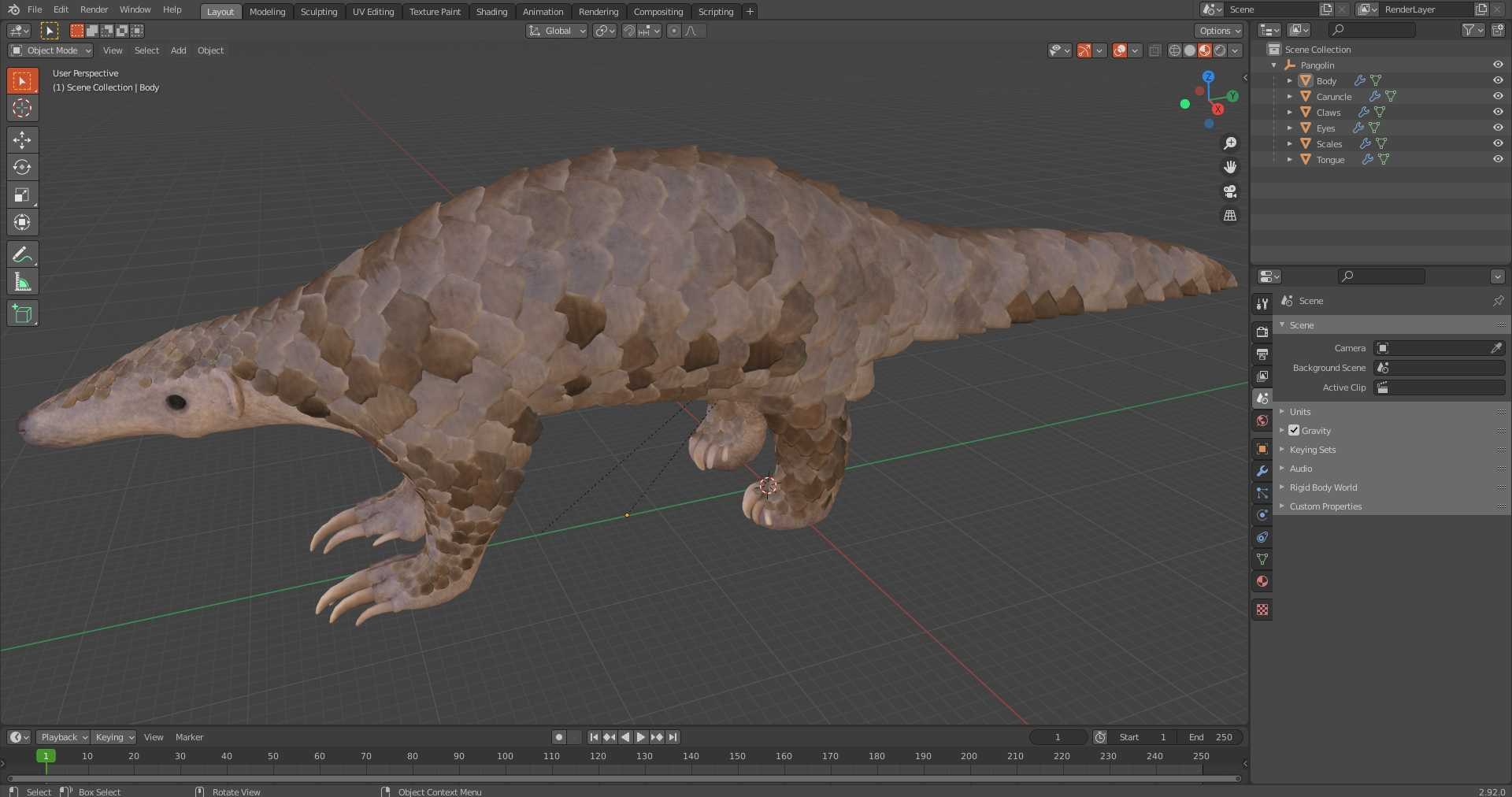Pangolin 3D Model - TurboSquid 2218498