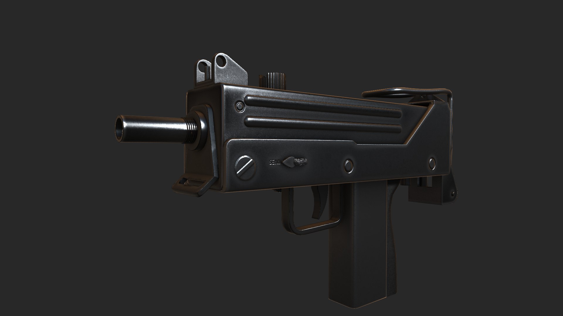 3d model ingram gun