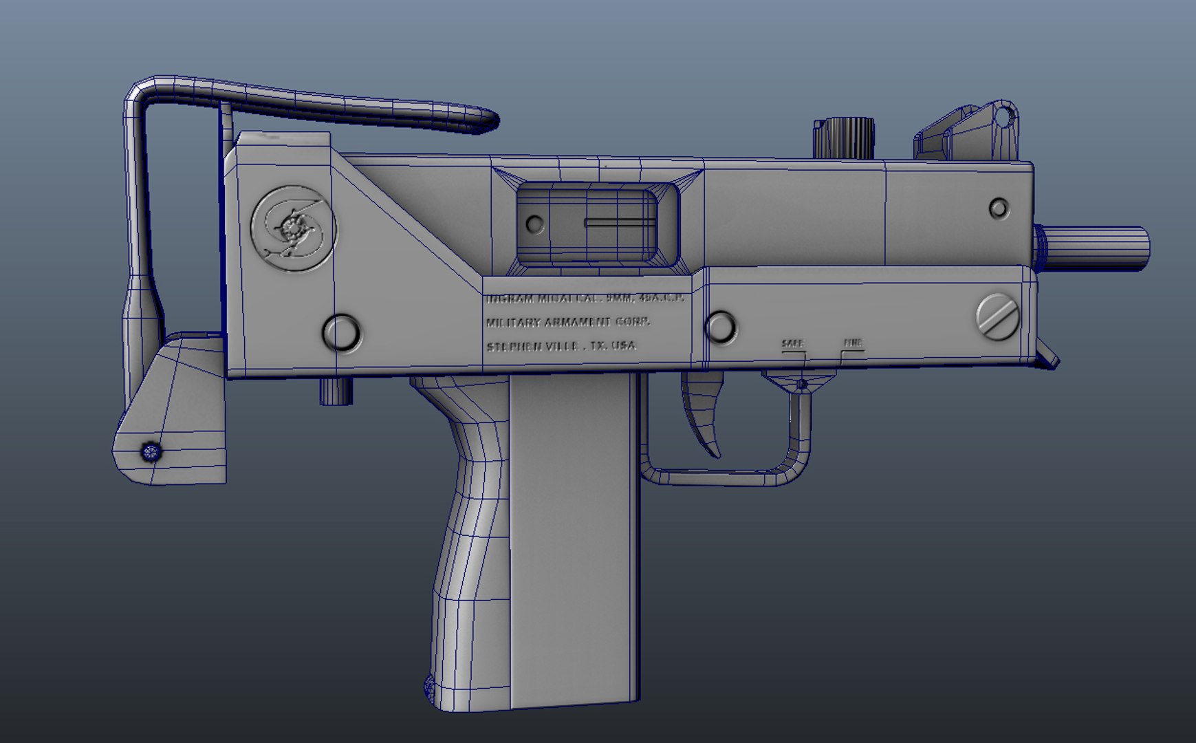 3d model ingram gun