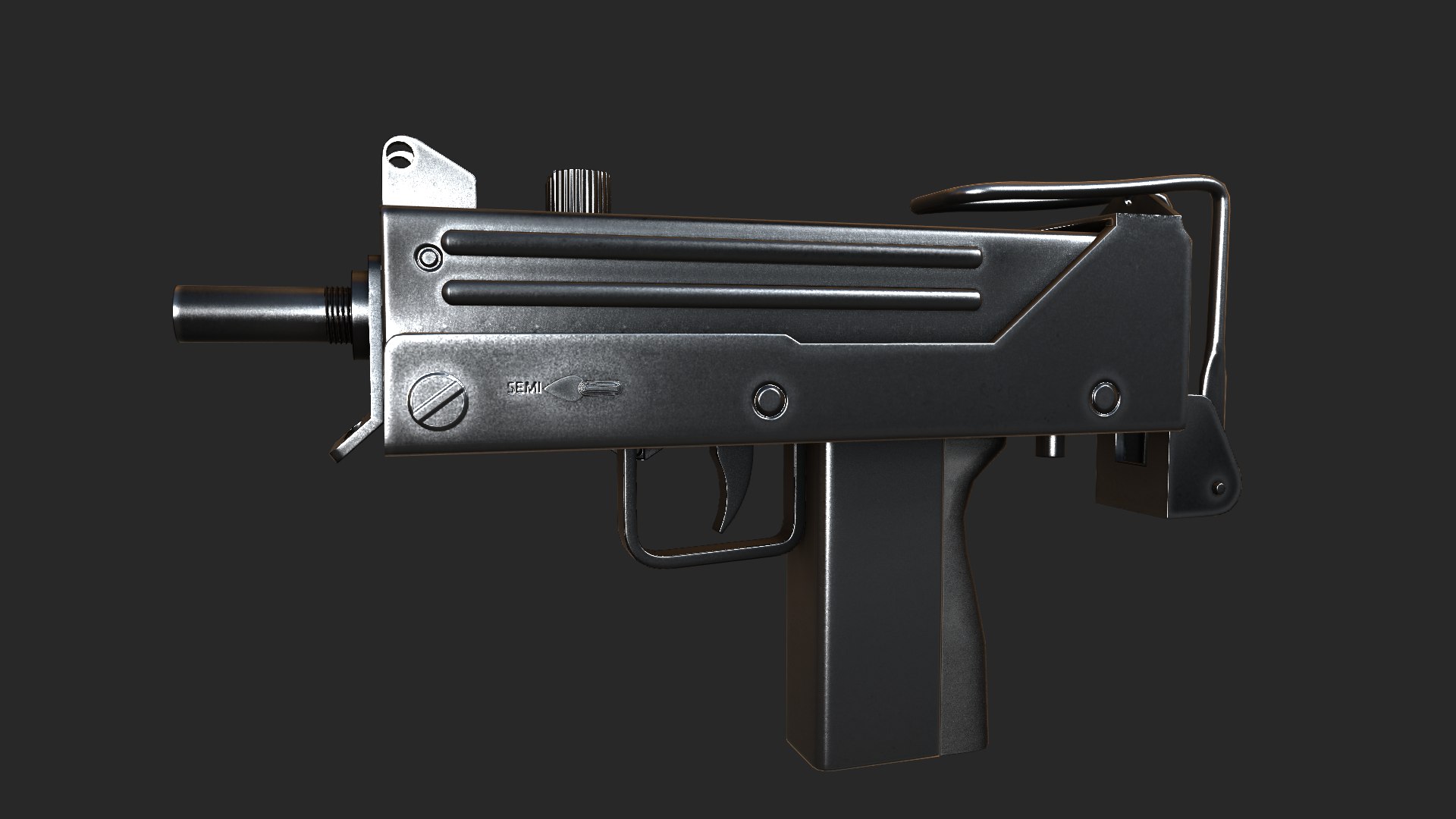 3d model ingram gun