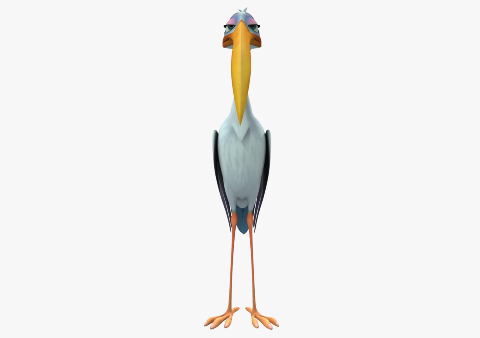 3d Stork Cartoon Model
