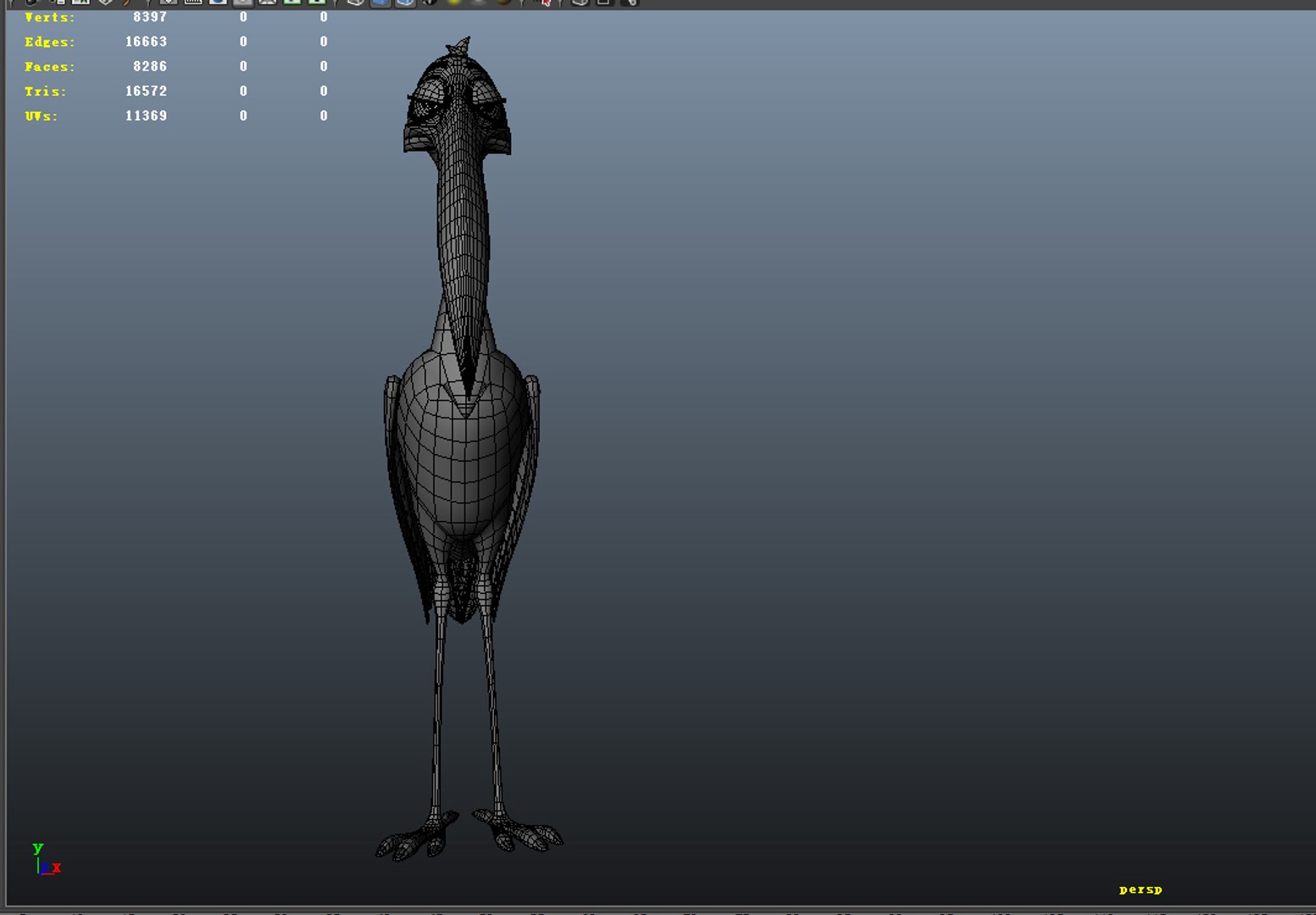 3d Stork Cartoon Model