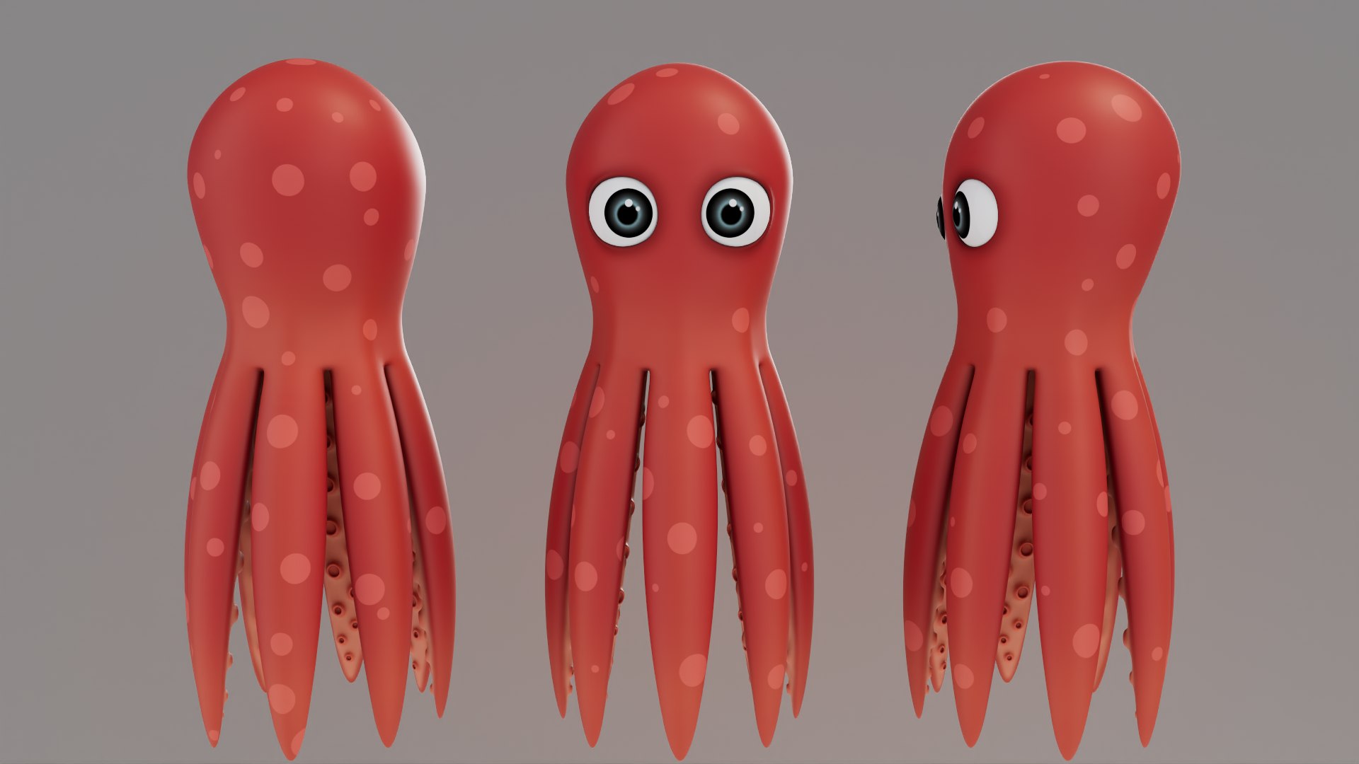 3D Model Rigged Cartoon Octopus - TurboSquid 2236196