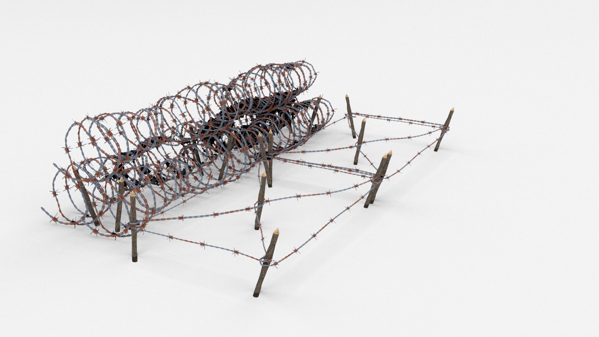 Barbed wire obstacle 3D model - TurboSquid 1191727