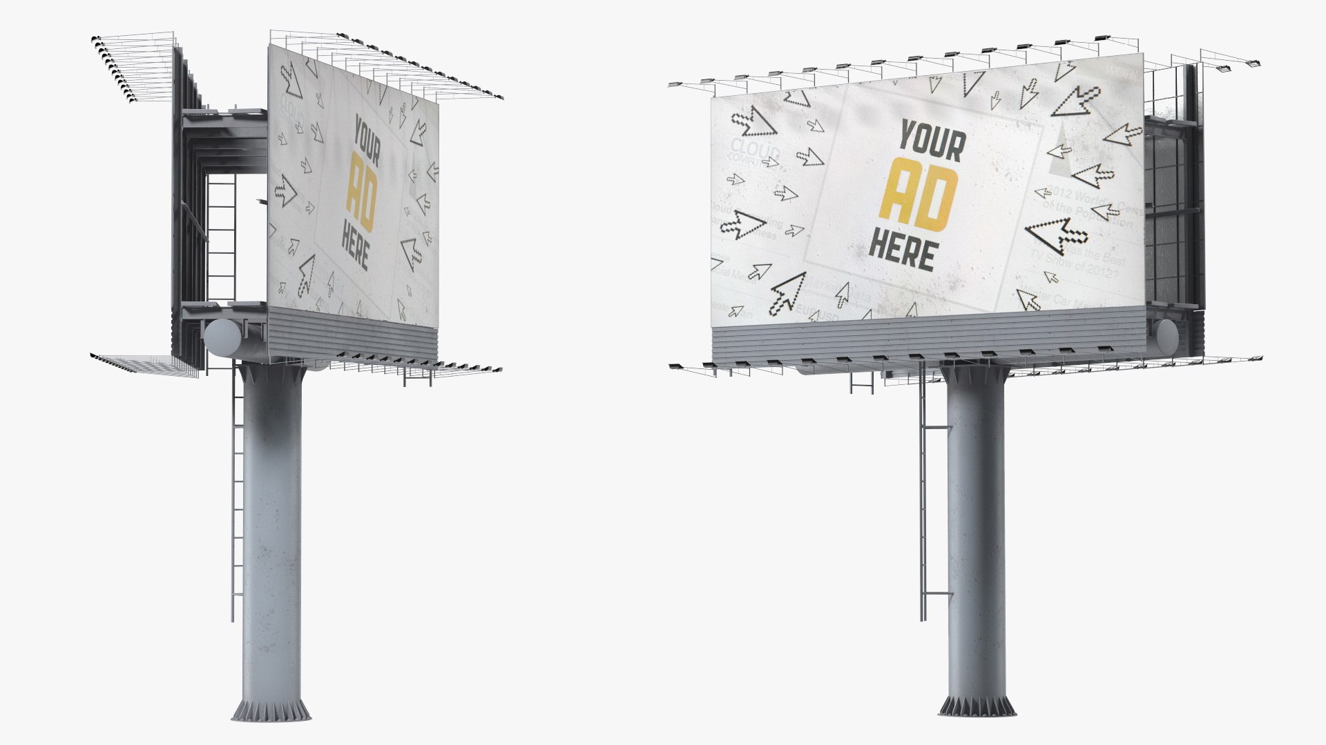 Double Street Billboard 3D Model - TurboSquid 2235621