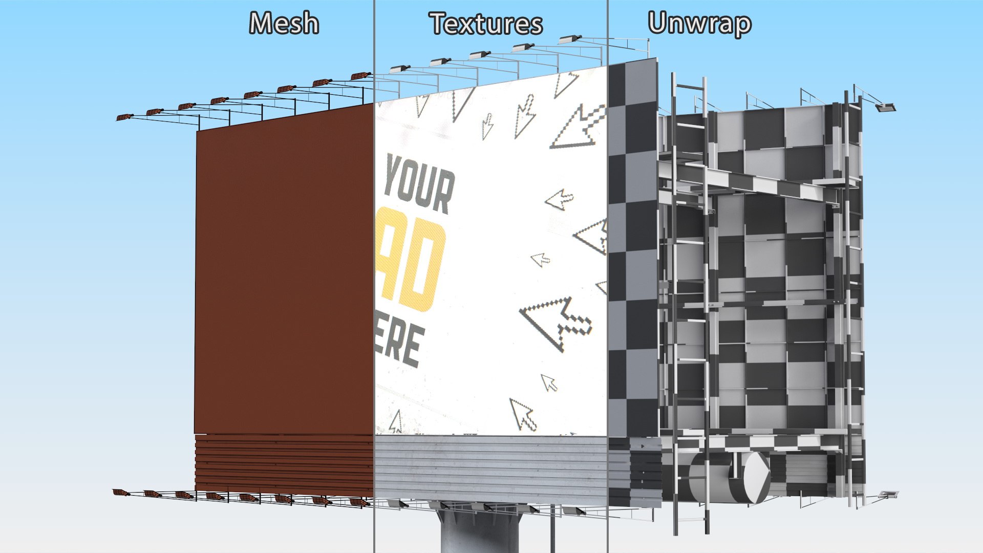 Double Street Billboard 3D Model - TurboSquid 2235621