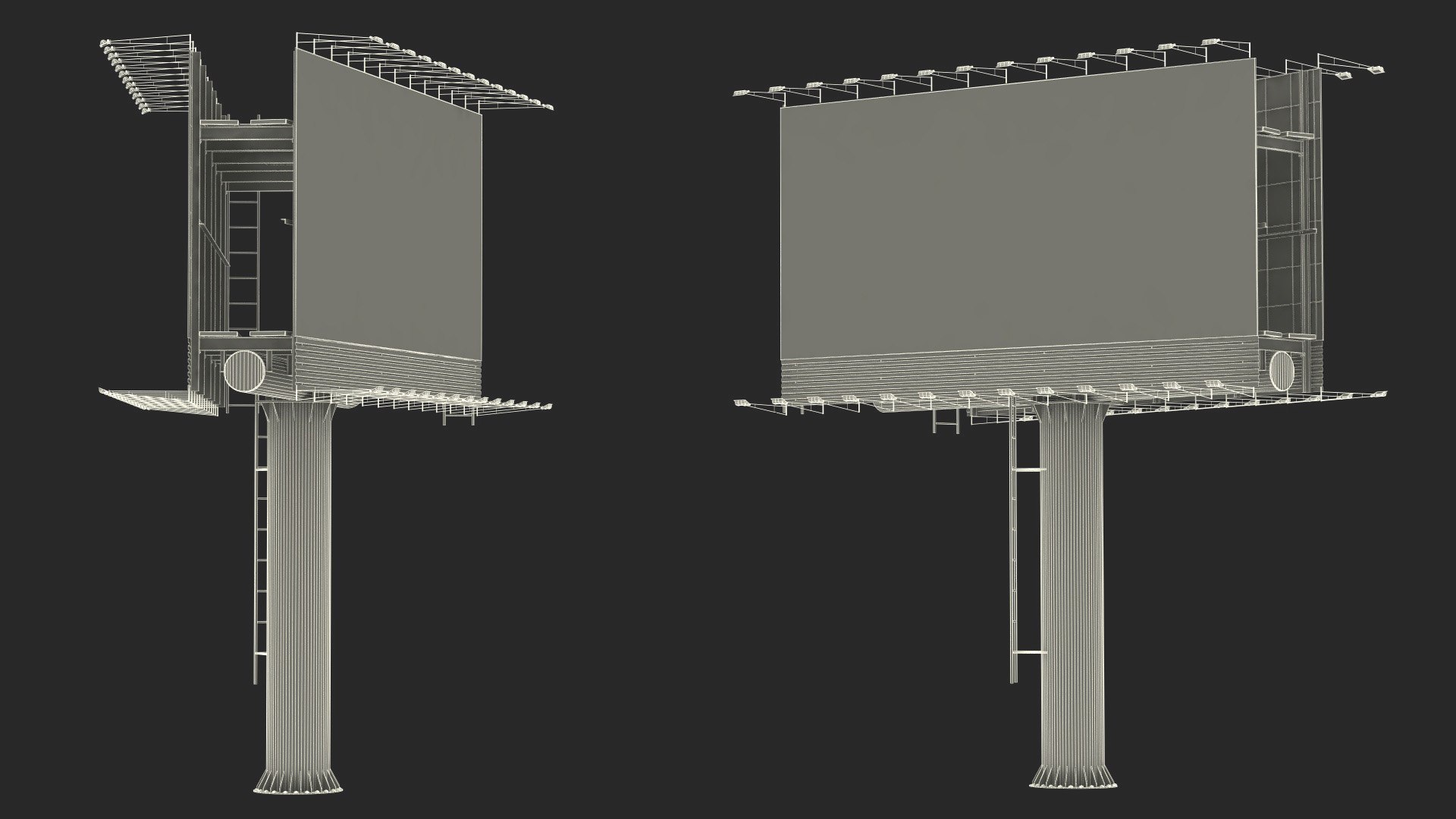 Double Street Billboard 3D Model - TurboSquid 2235621