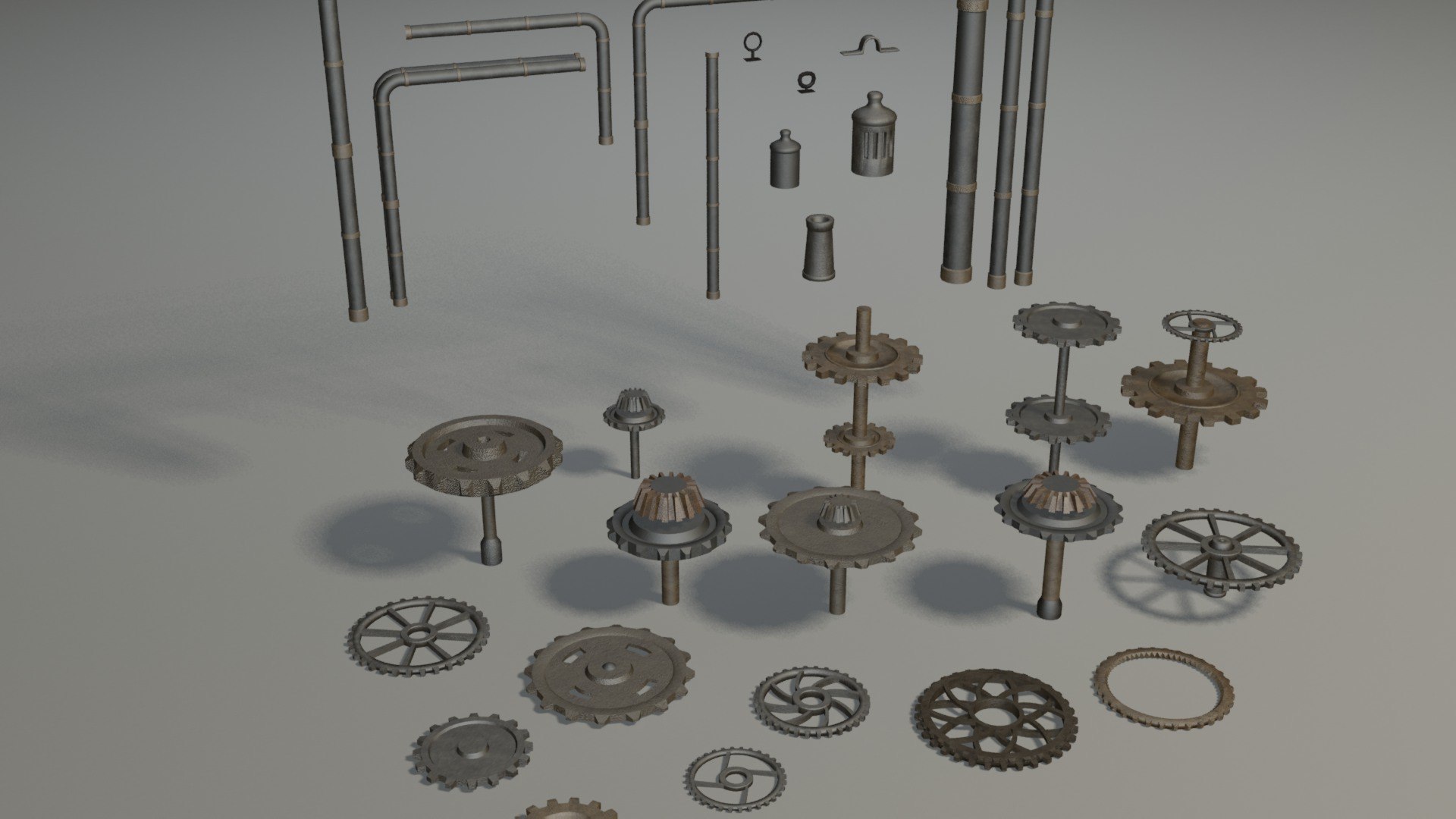 Gears And Tubes Model - TurboSquid 2076632