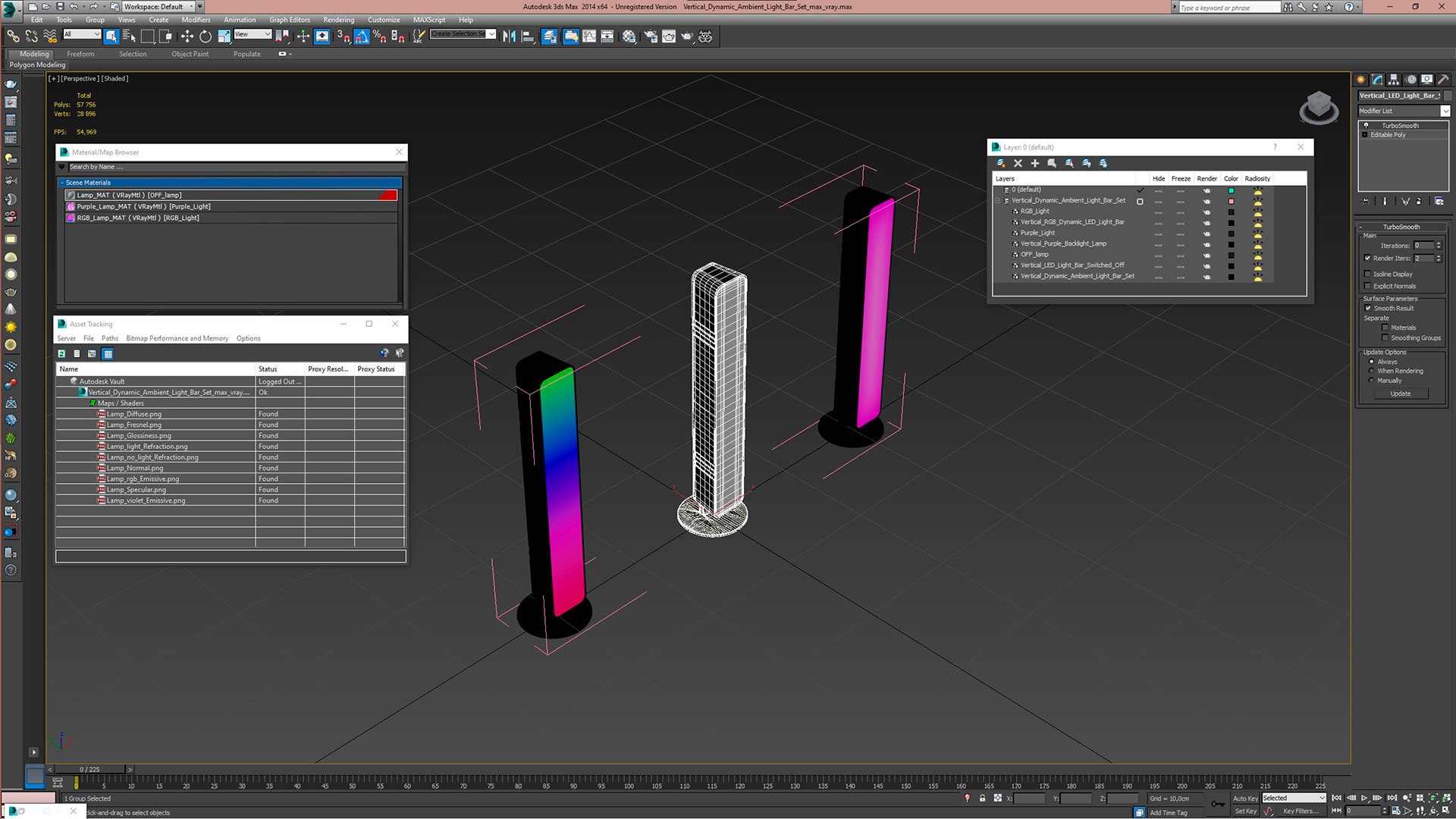 Vertical Dynamic Ambient Light Bar Set 3D Model - TurboSquid 2201868