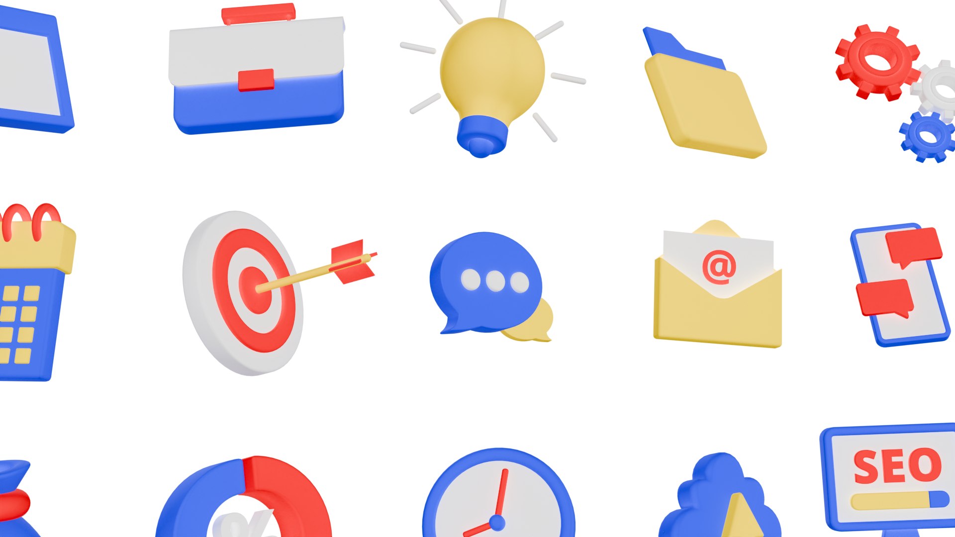 3D Model 3D Digital Marketing Icon Pack - TurboSquid 2216006