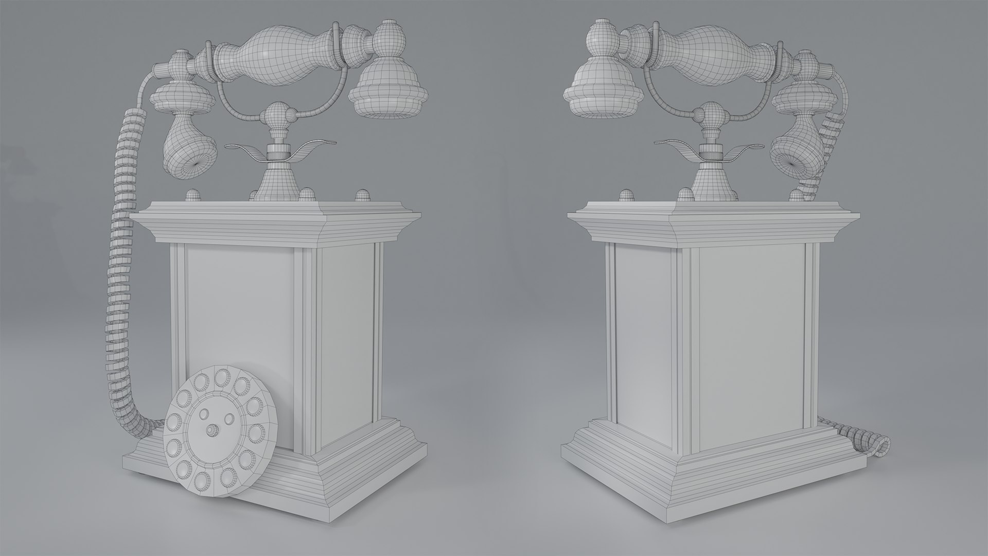 3D Low poly Old Antique Phone - TurboSquid 2166126