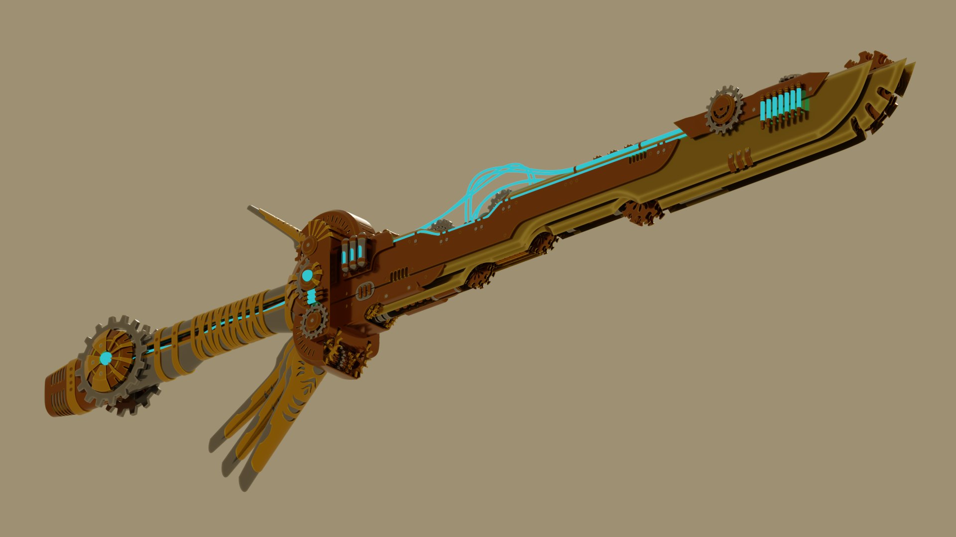 3D Model Steampunk Sword - TurboSquid 1600150