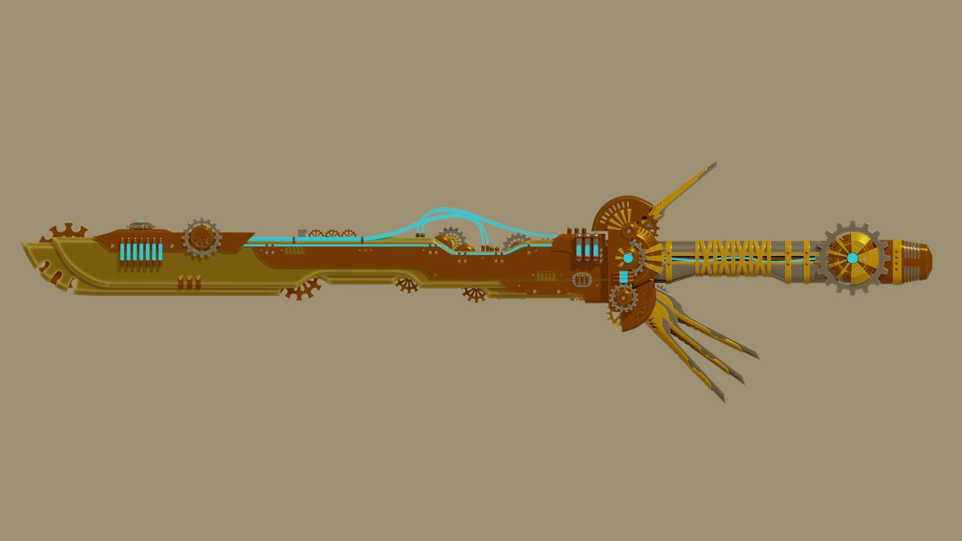 3D Model Steampunk Sword - TurboSquid 1600150