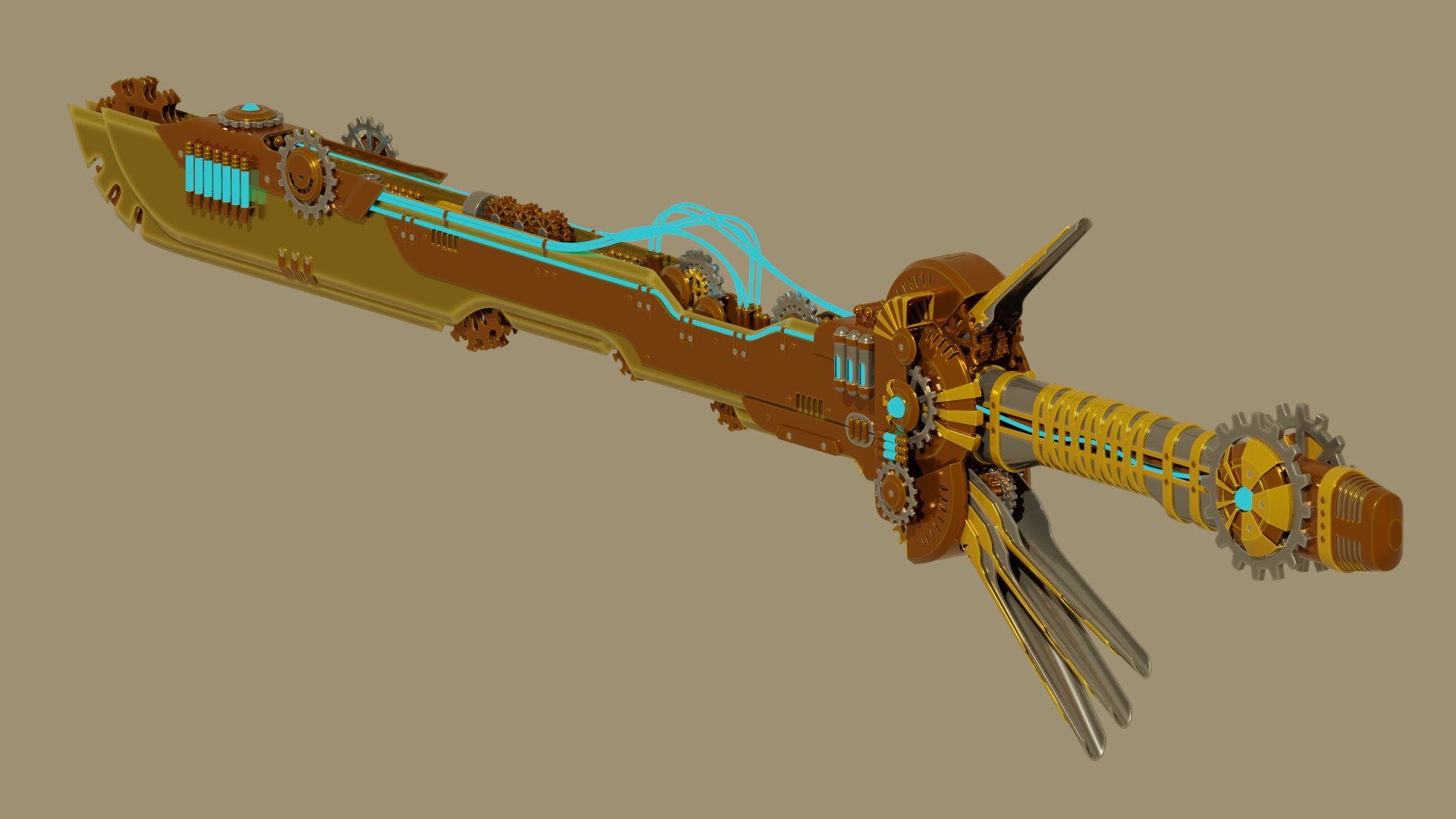 3D Model Steampunk Sword - TurboSquid 1600150
