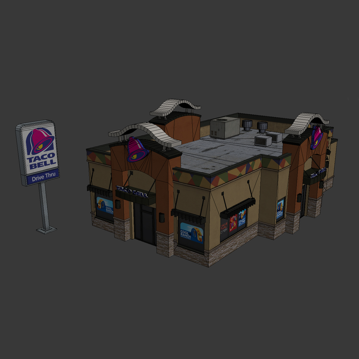 3d model taco bell restaurant