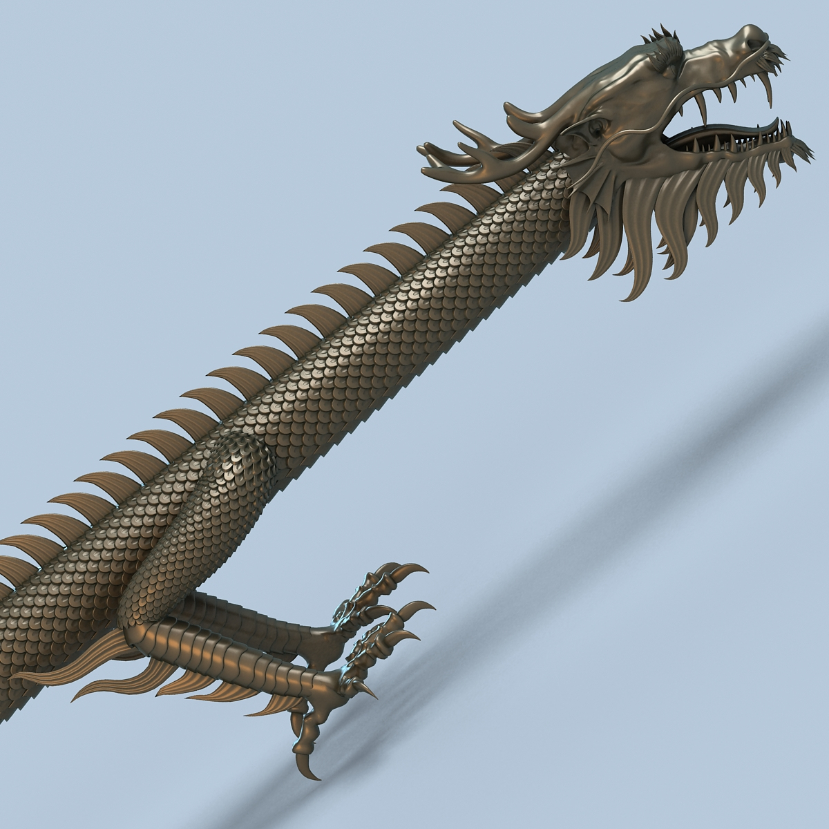 3d ancient straight dragon