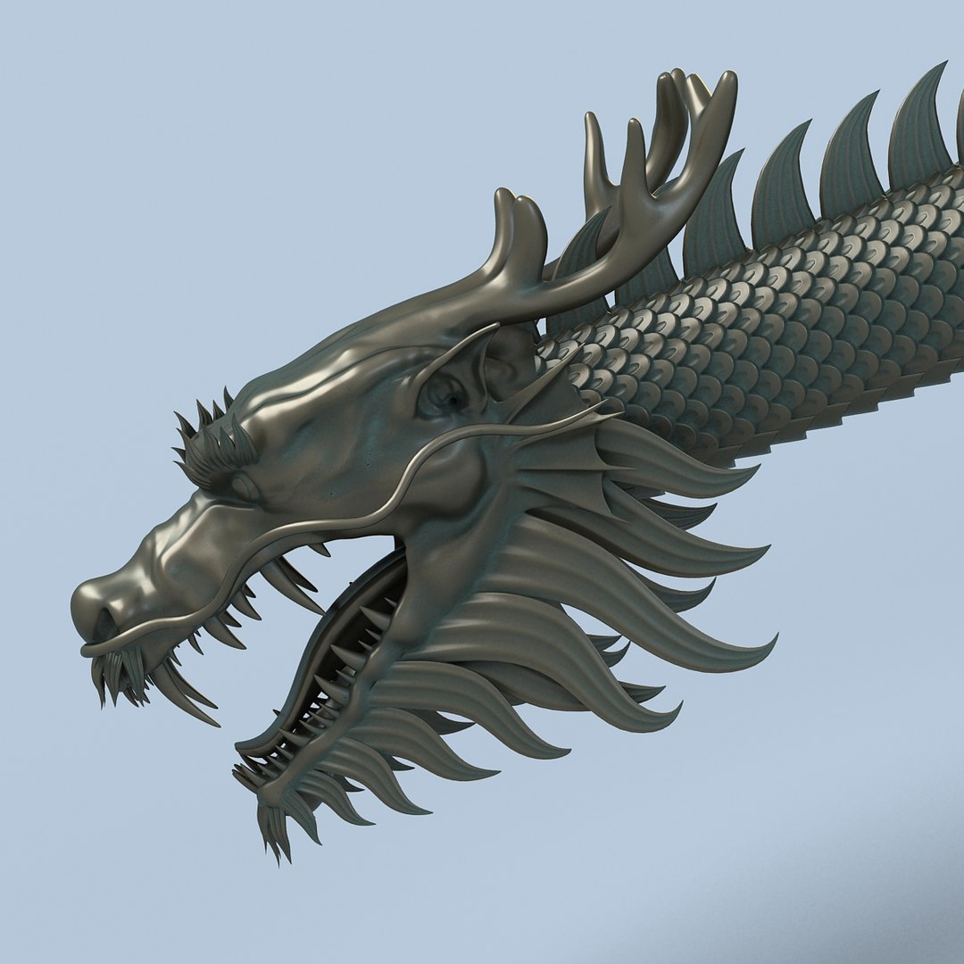 3d Ancient Straight Dragon