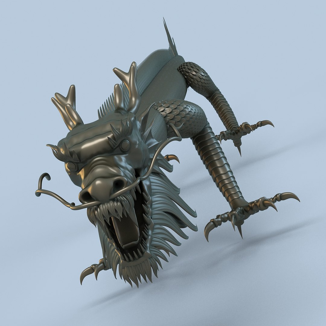 3d Ancient Straight Dragon
