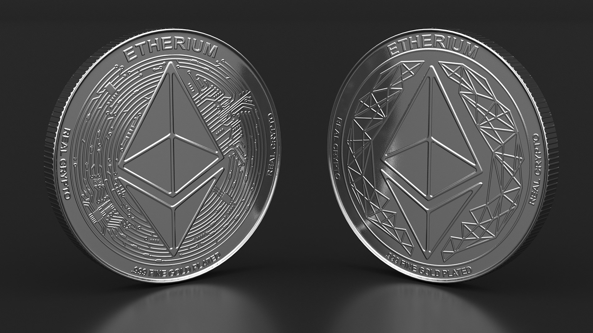 Ethereum ETH Silver Coin 3D Model - TurboSquid 2071222