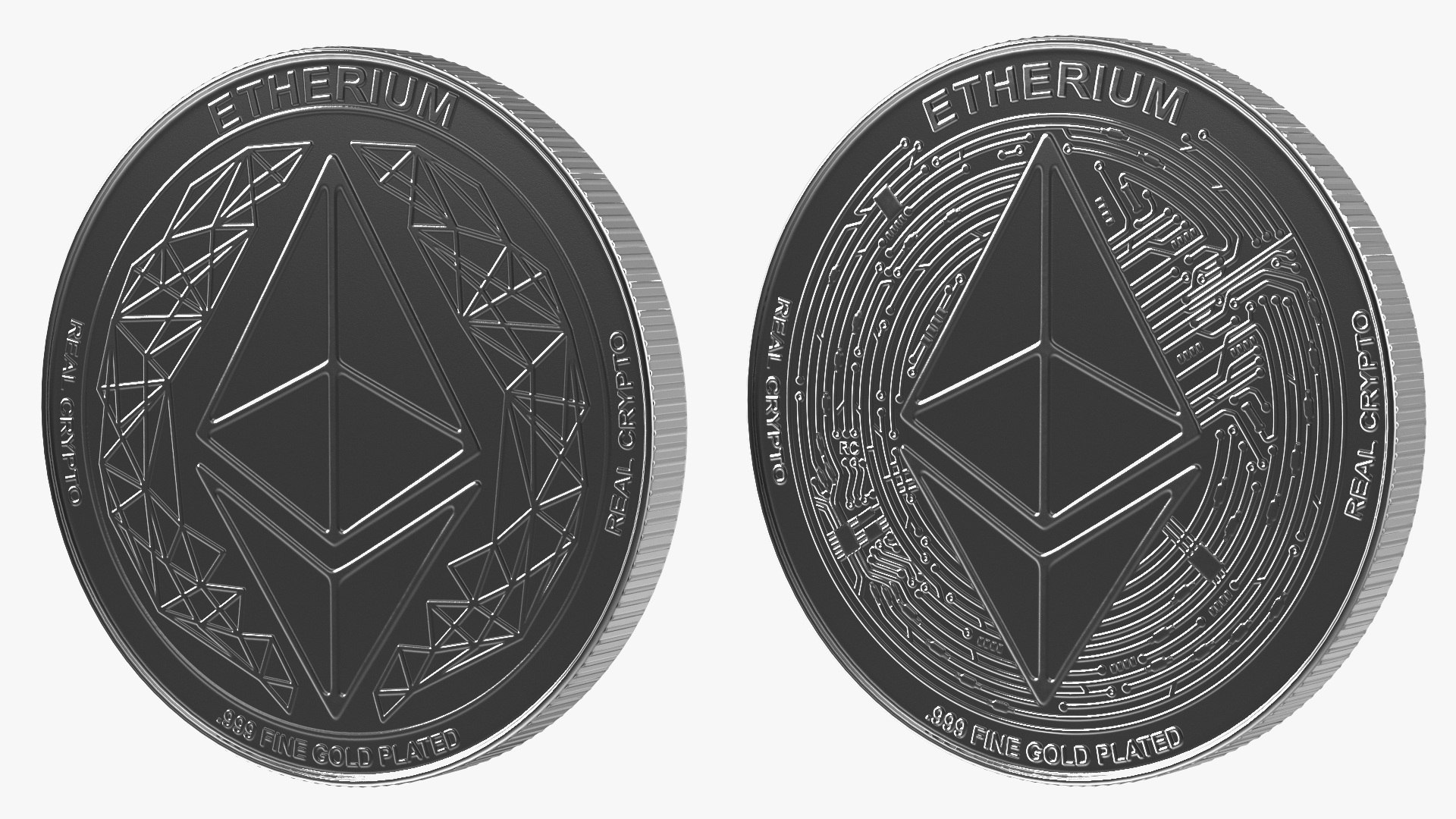 Ethereum ETH Silver Coin 3D Model - TurboSquid 2071222