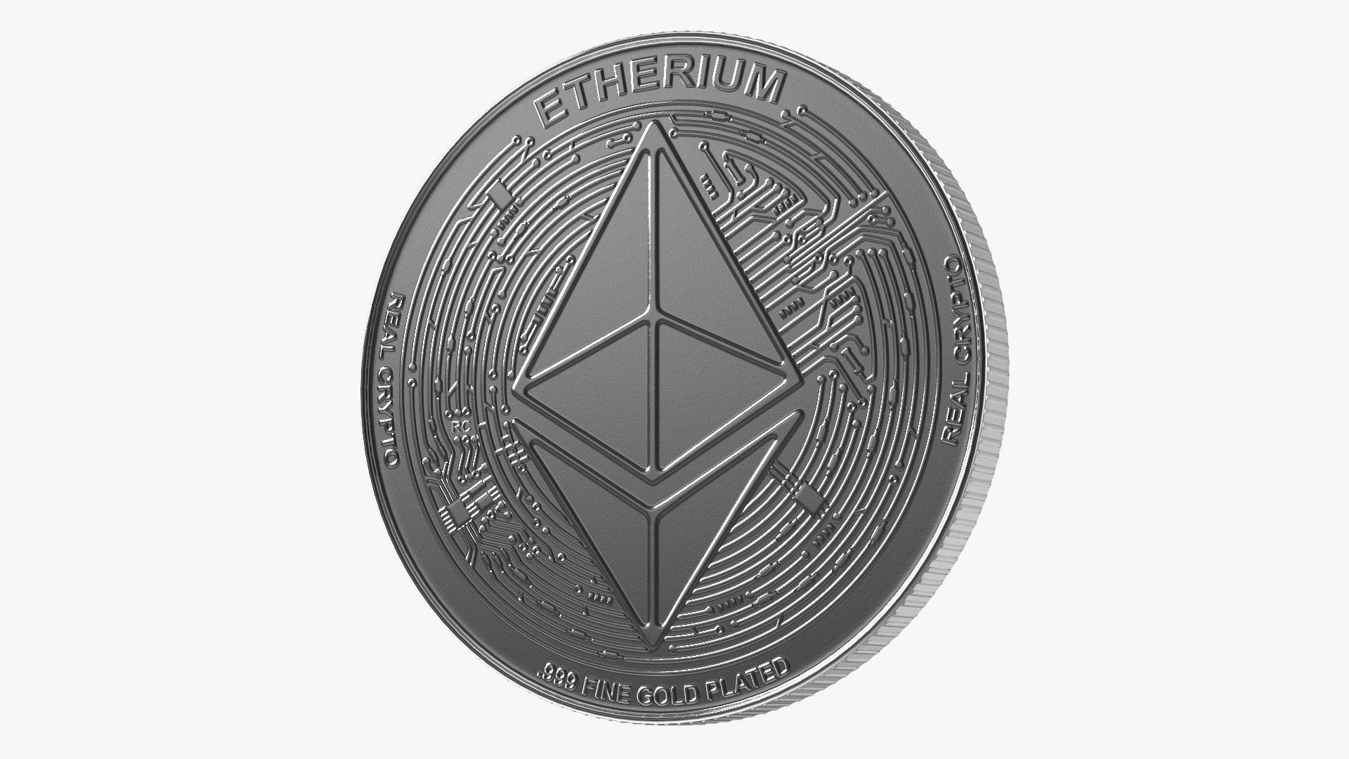 Ethereum ETH Silver Coin 3D model - TurboSquid 2071222