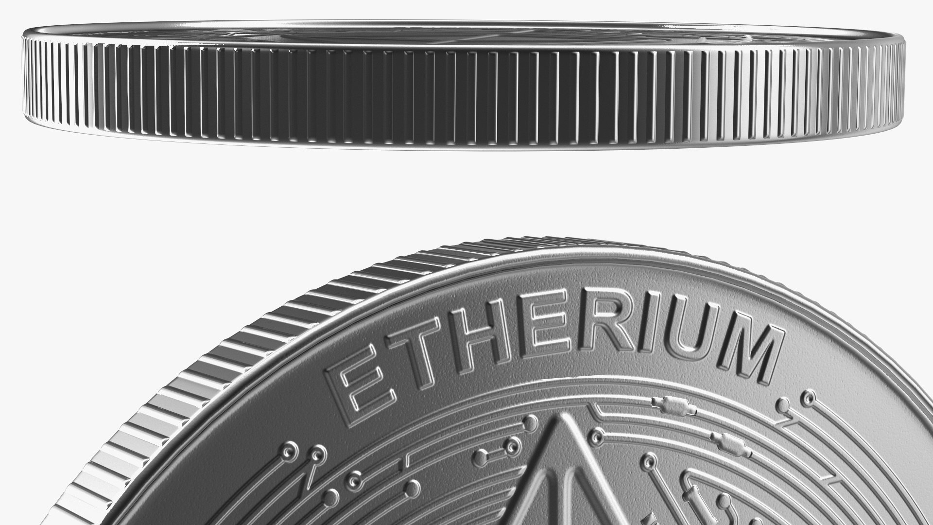 Ethereum ETH Silver Coin 3D Model - TurboSquid 2071222
