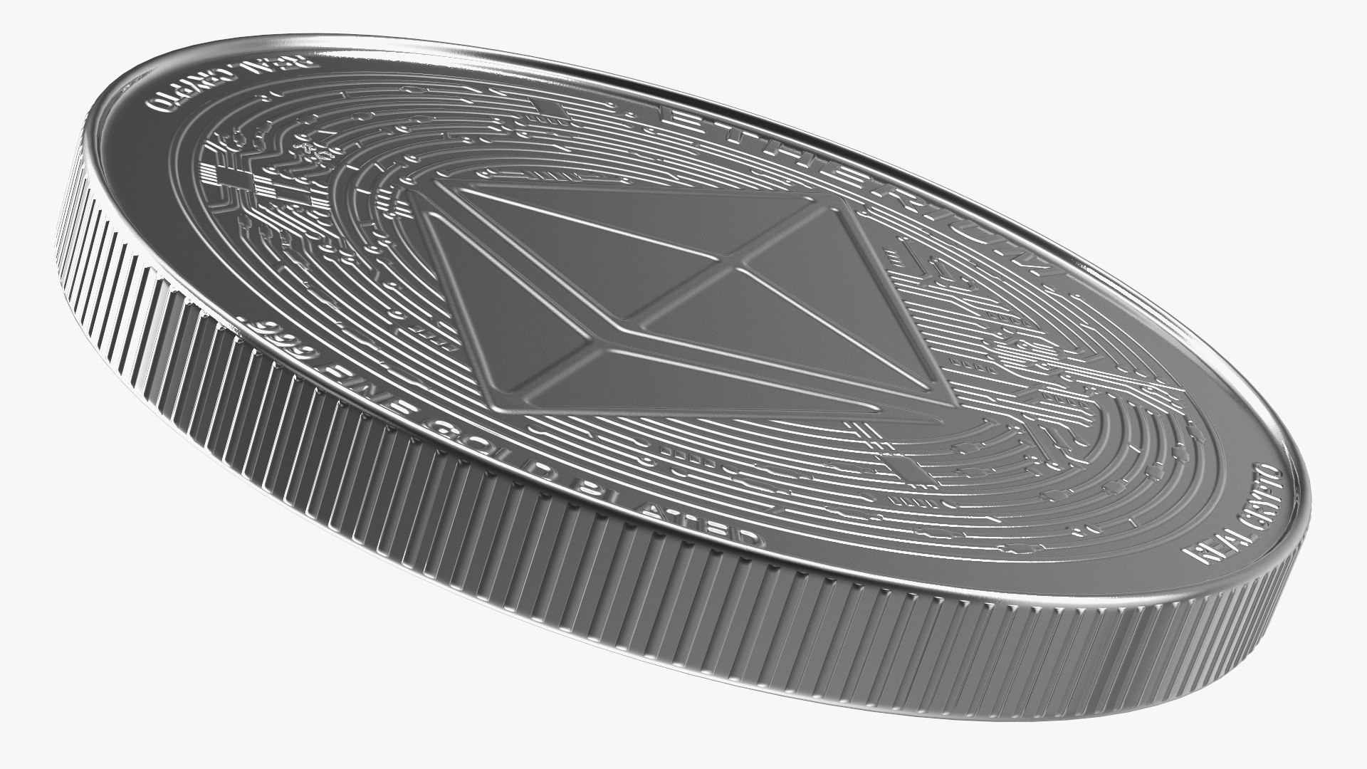 Ethereum ETH Silver Coin 3D Model - TurboSquid 2071222