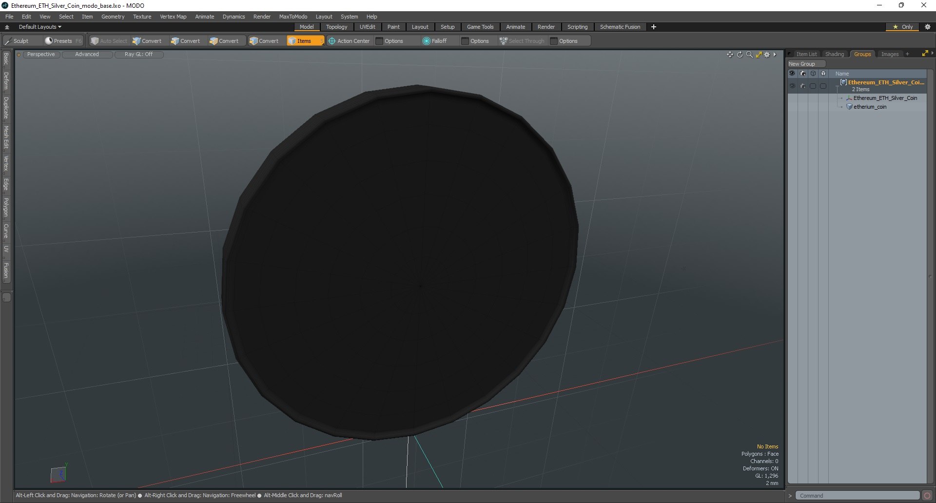 Ethereum ETH Silver Coin 3D model - TurboSquid 2071222