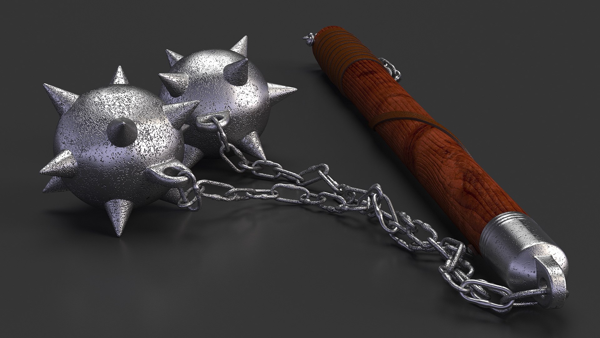 3D Double Ball Medieval Flail - TurboSquid 2083619