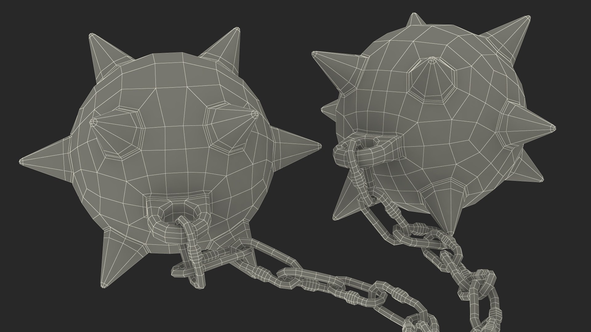 3D Double Ball Medieval Flail - TurboSquid 2083619