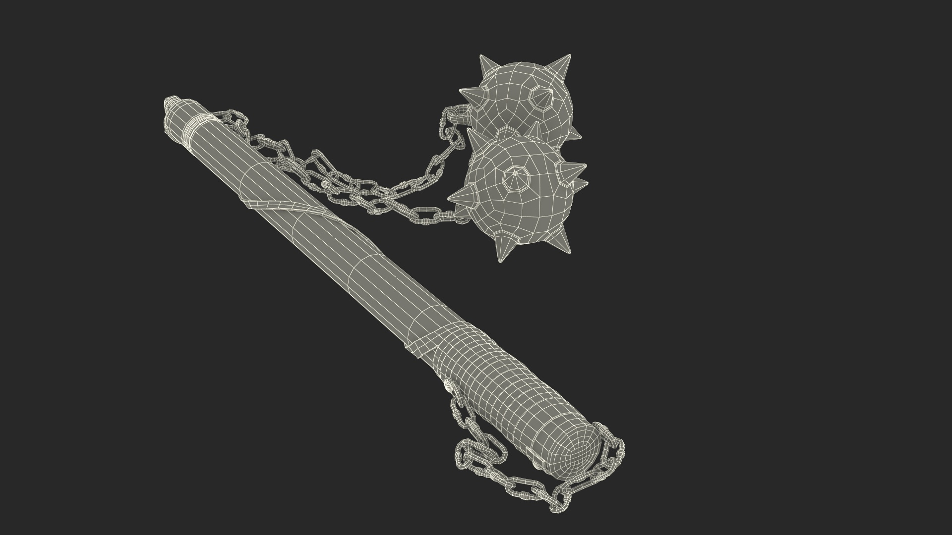 3D Double Ball Medieval Flail - TurboSquid 2083619