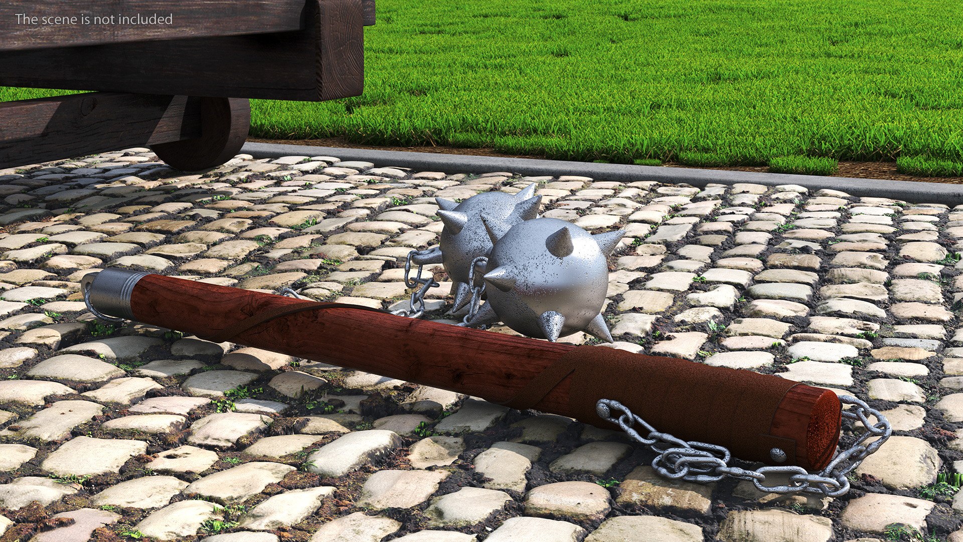 3D Double Ball Medieval Flail - TurboSquid 2083619