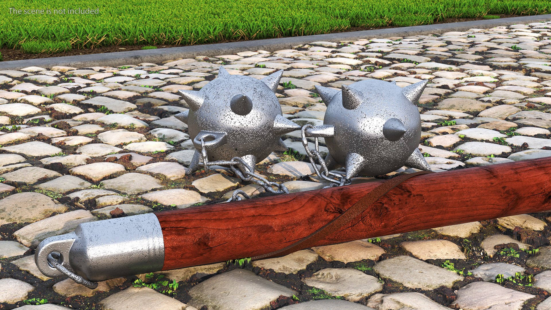 3D Double Ball Medieval Flail - TurboSquid 2083619