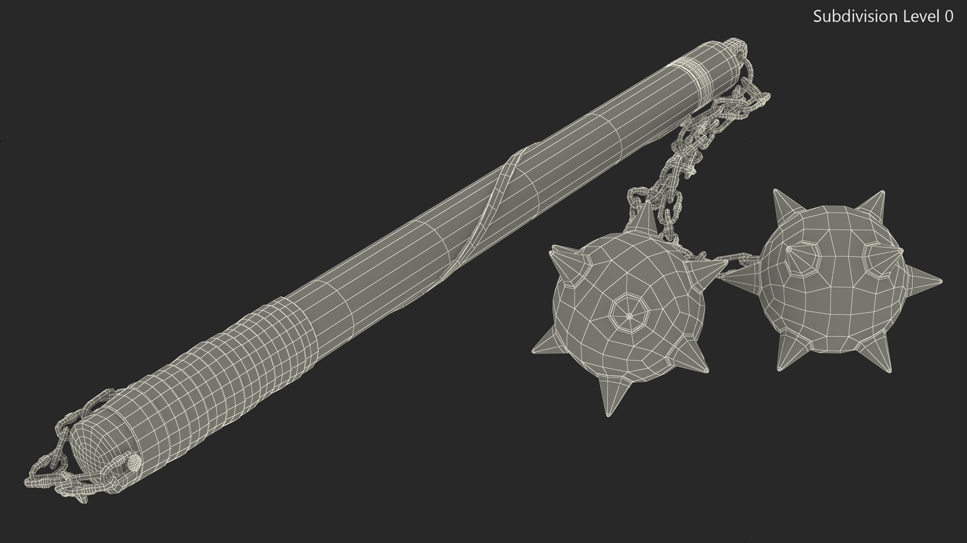 3D Double Ball Medieval Flail - TurboSquid 2083619