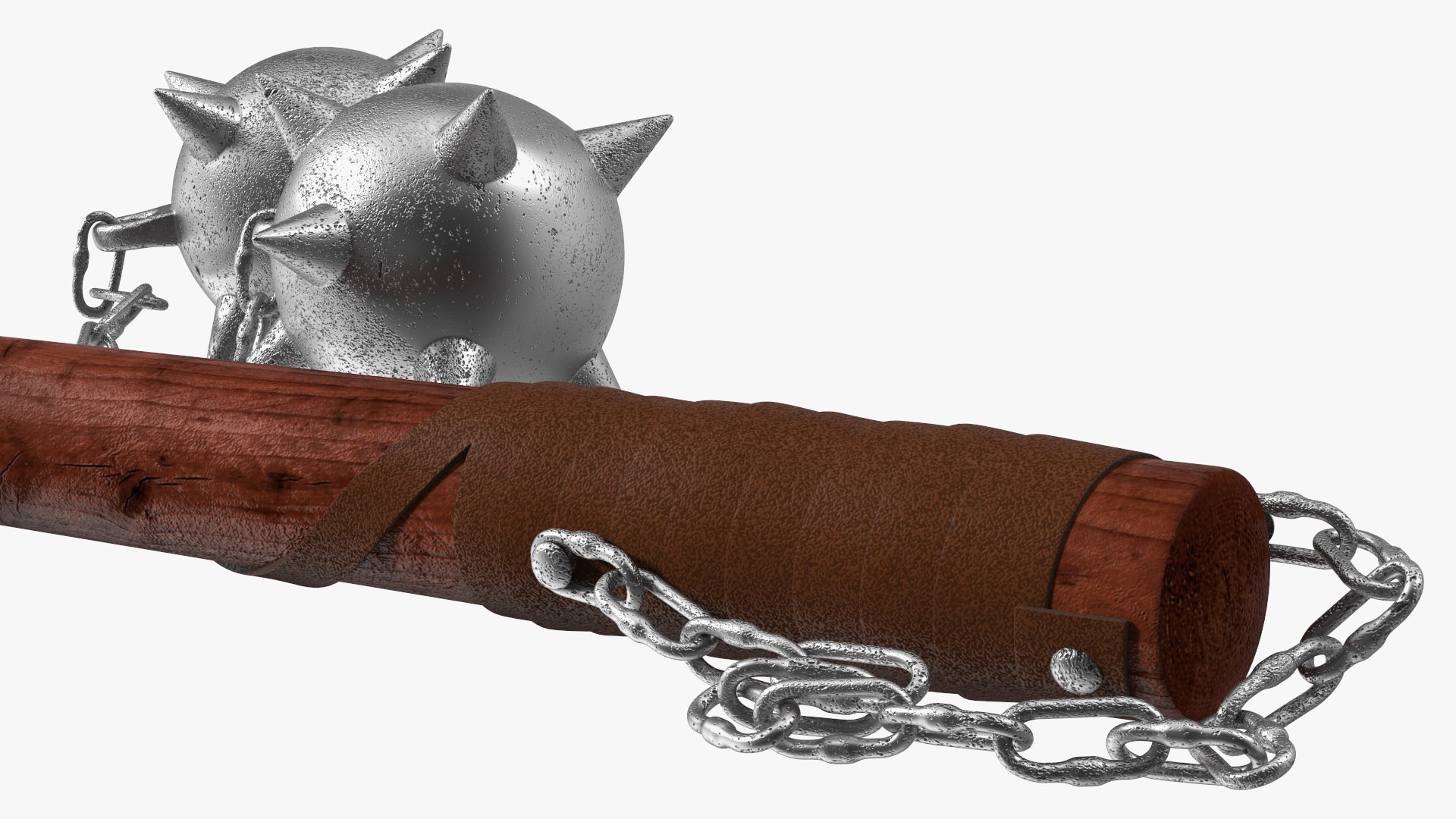 3D Double Ball Medieval Flail - TurboSquid 2083619