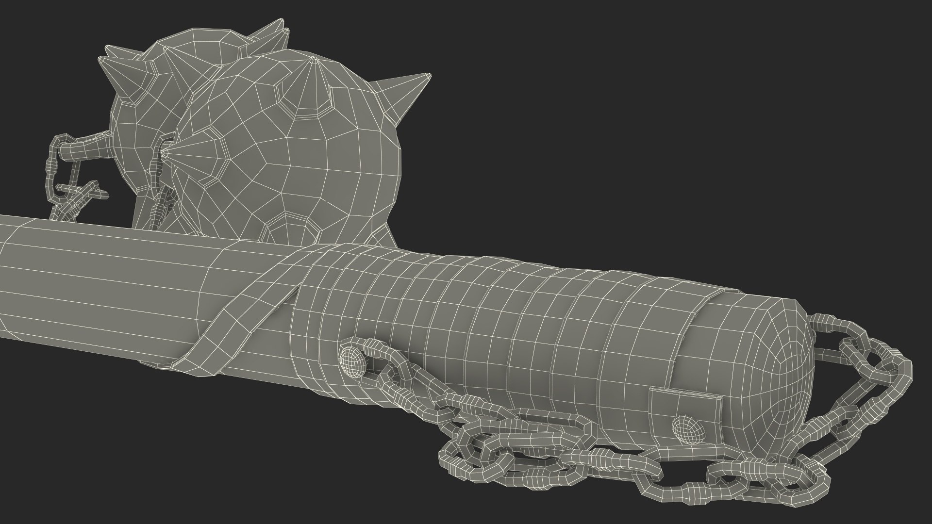 3D Double Ball Medieval Flail - TurboSquid 2083619