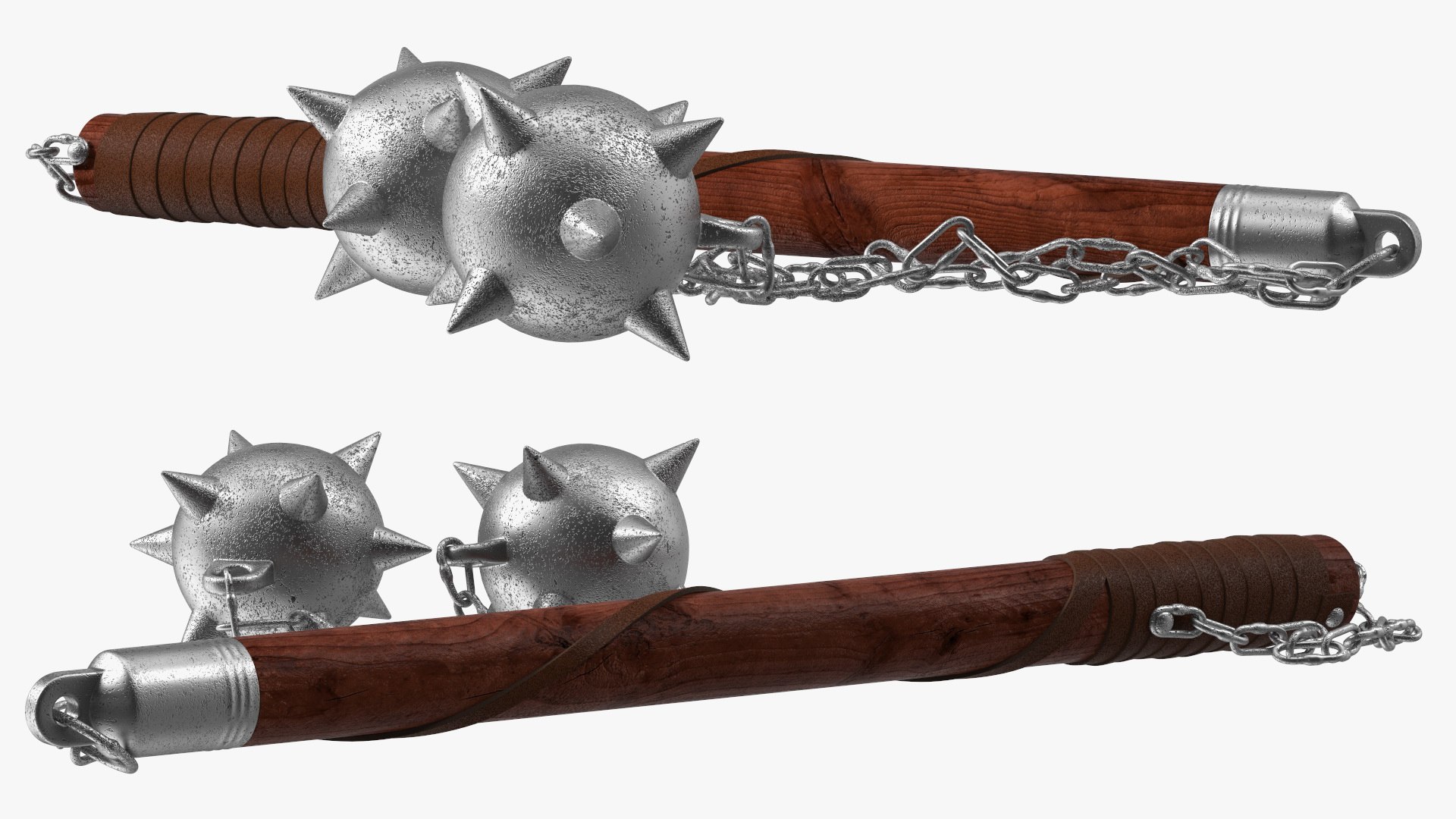 3D Double Ball Medieval Flail - TurboSquid 2083619