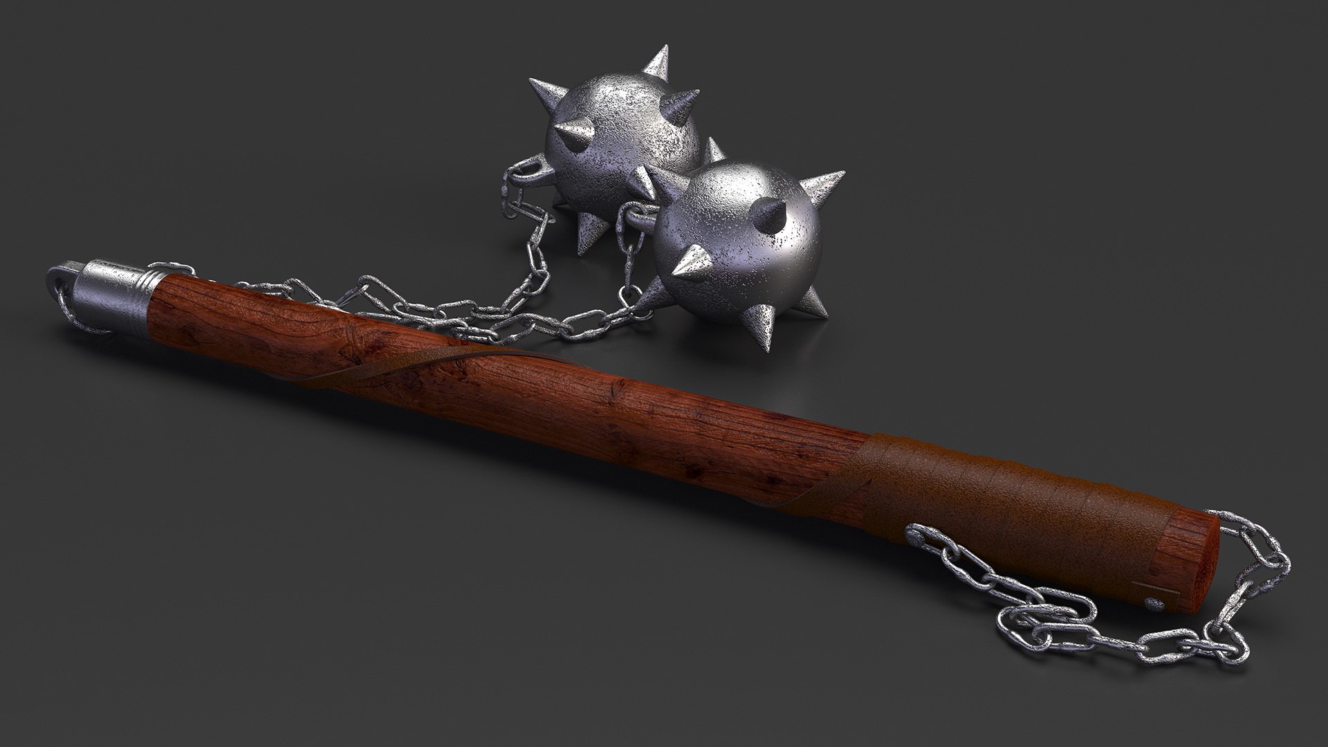 3D Double Ball Medieval Flail - TurboSquid 2083619