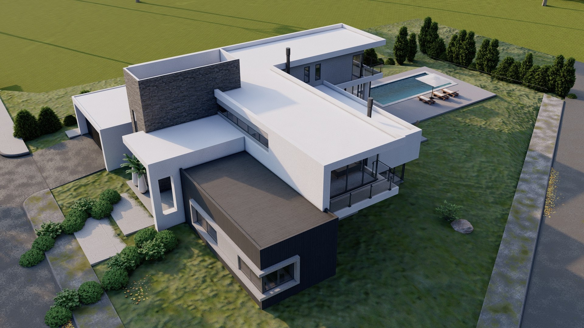 Modern Residential House 3D Model - TurboSquid 2259638
