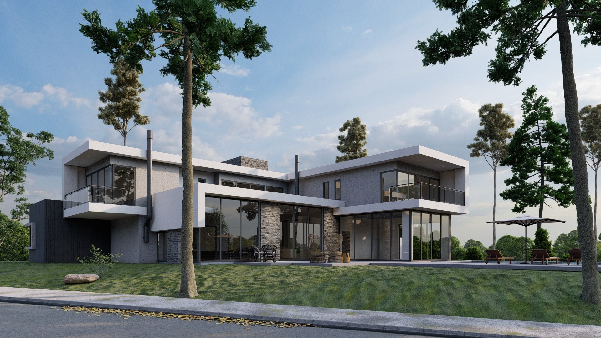 Modern Residential House 3D Model - TurboSquid 2259638