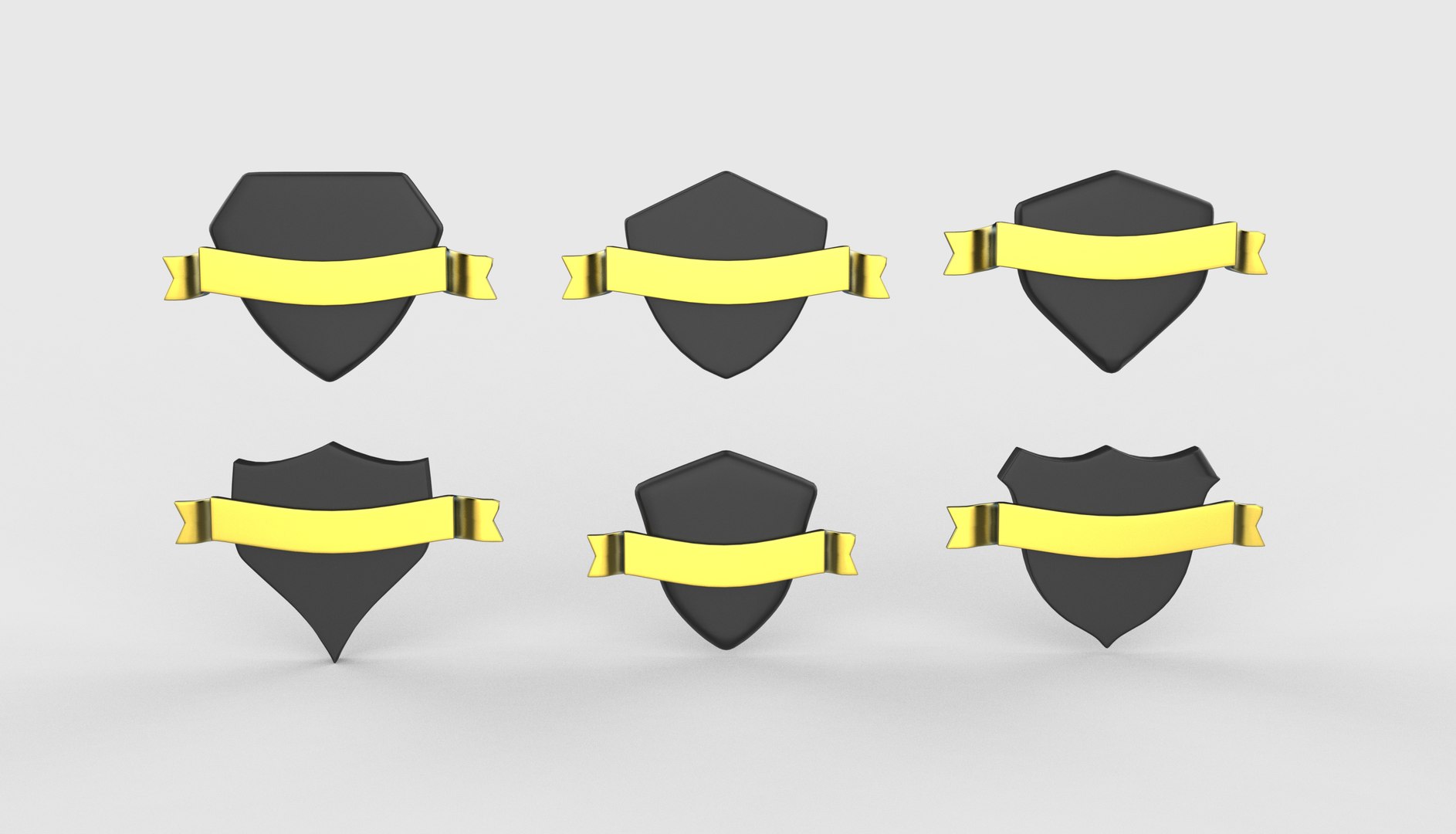 Vintage Shield And Ribbons Banner 3D Model 3D Model - TurboSquid 2407716