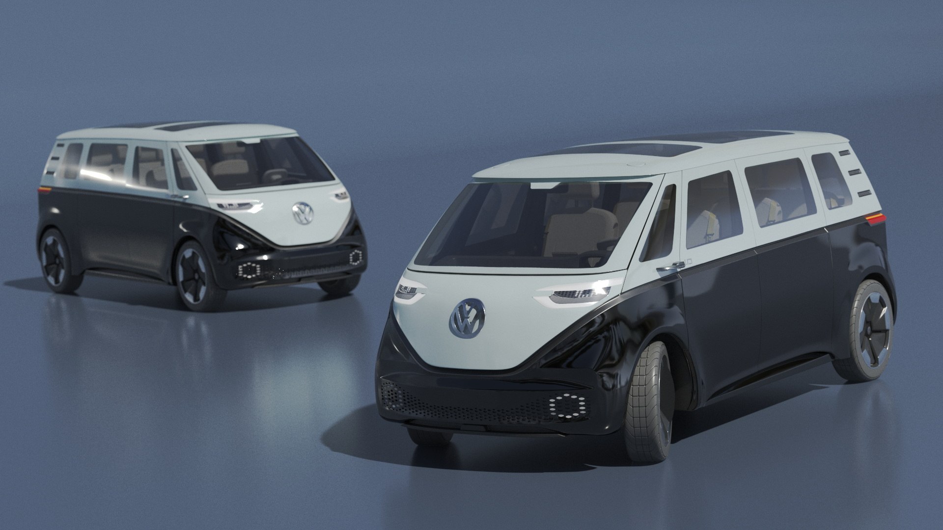 3D Volkswagen Minivan ID Buzz Rigged For Cinema 4D - TurboSquid 2302277