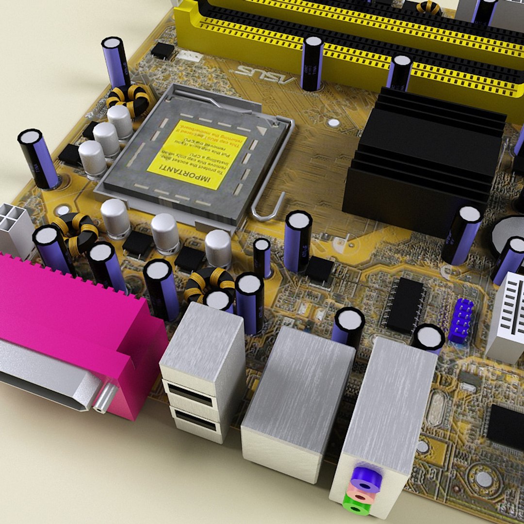computer components card 3d model
