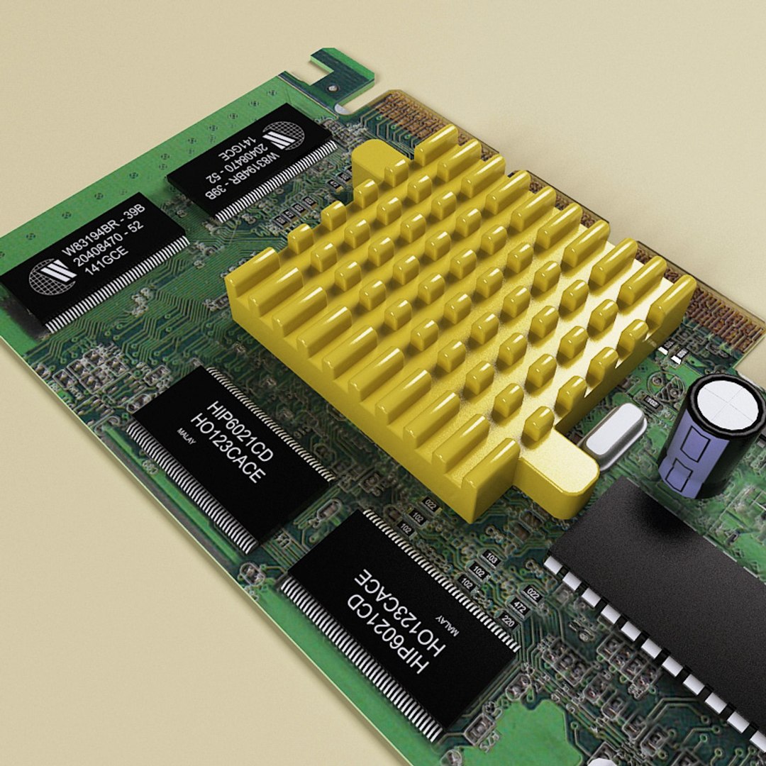 computer components card 3d model