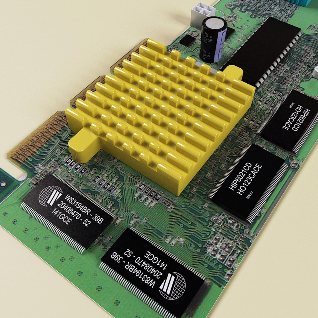computer components card 3d model