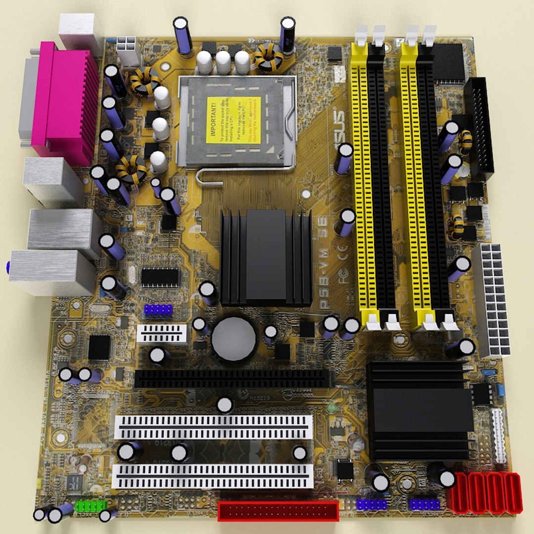 computer components card 3d model
