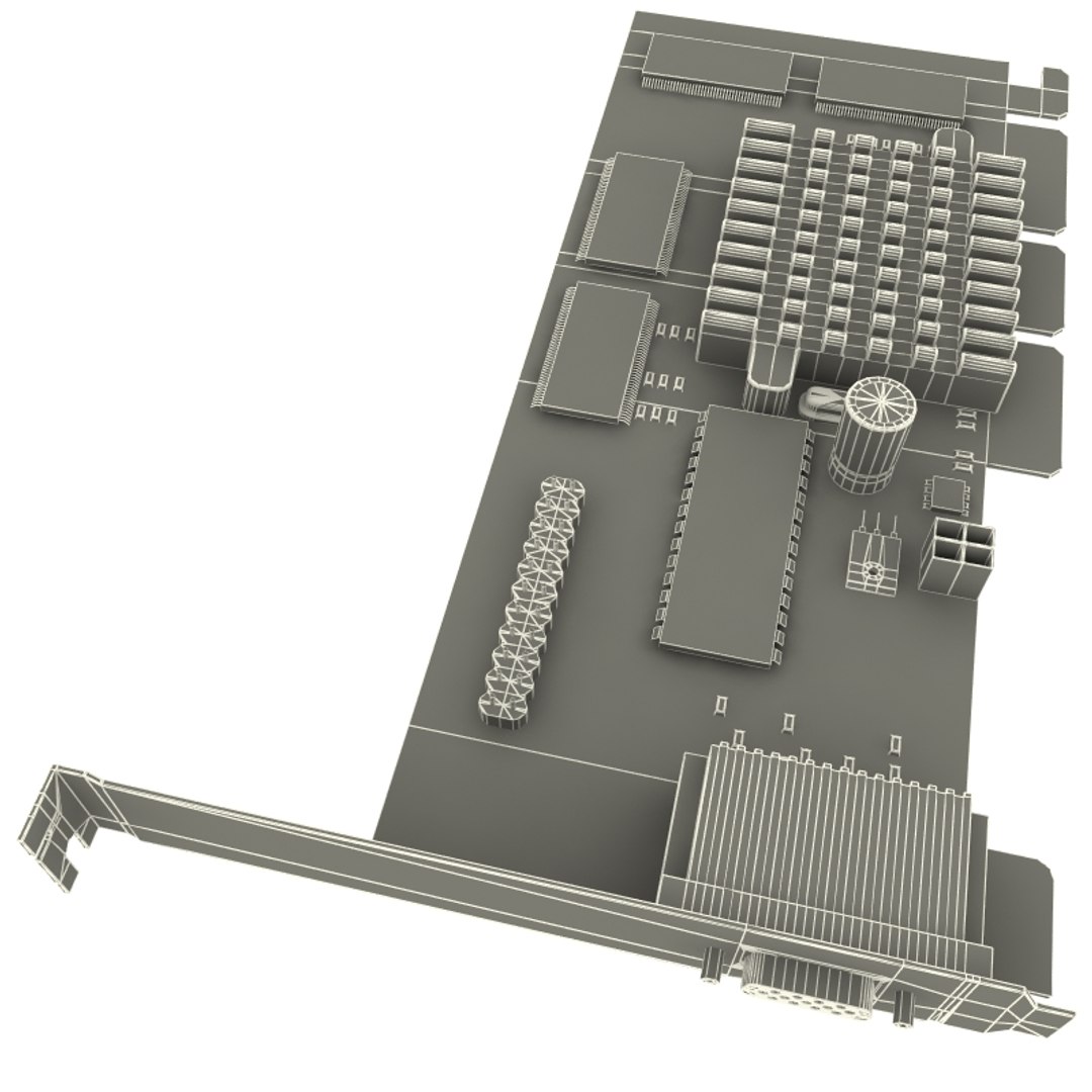 computer components card 3d model