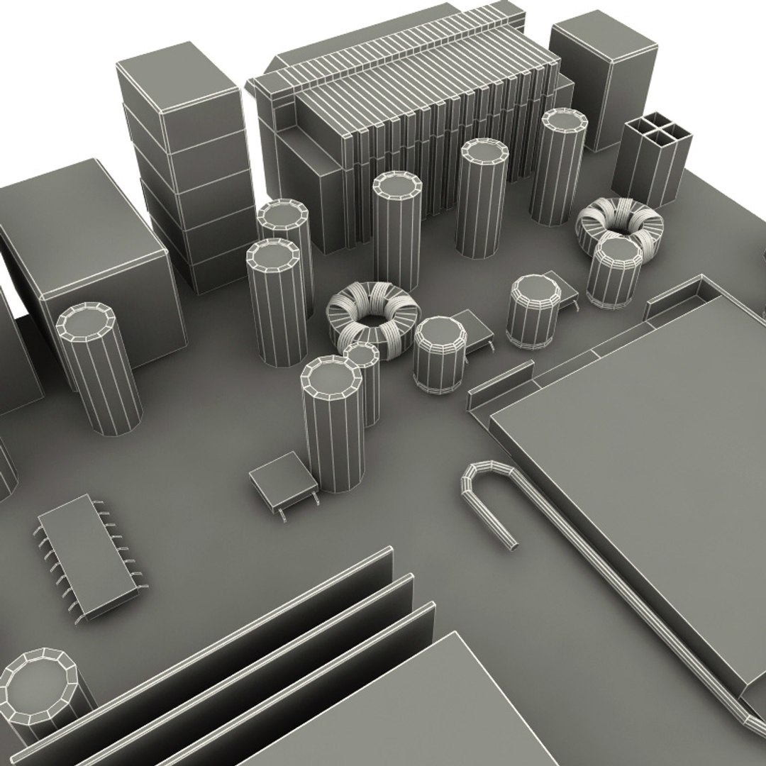 computer components card 3d model