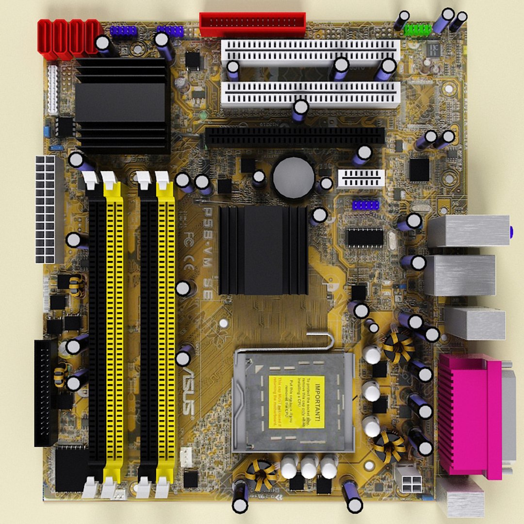 computer components card 3d model